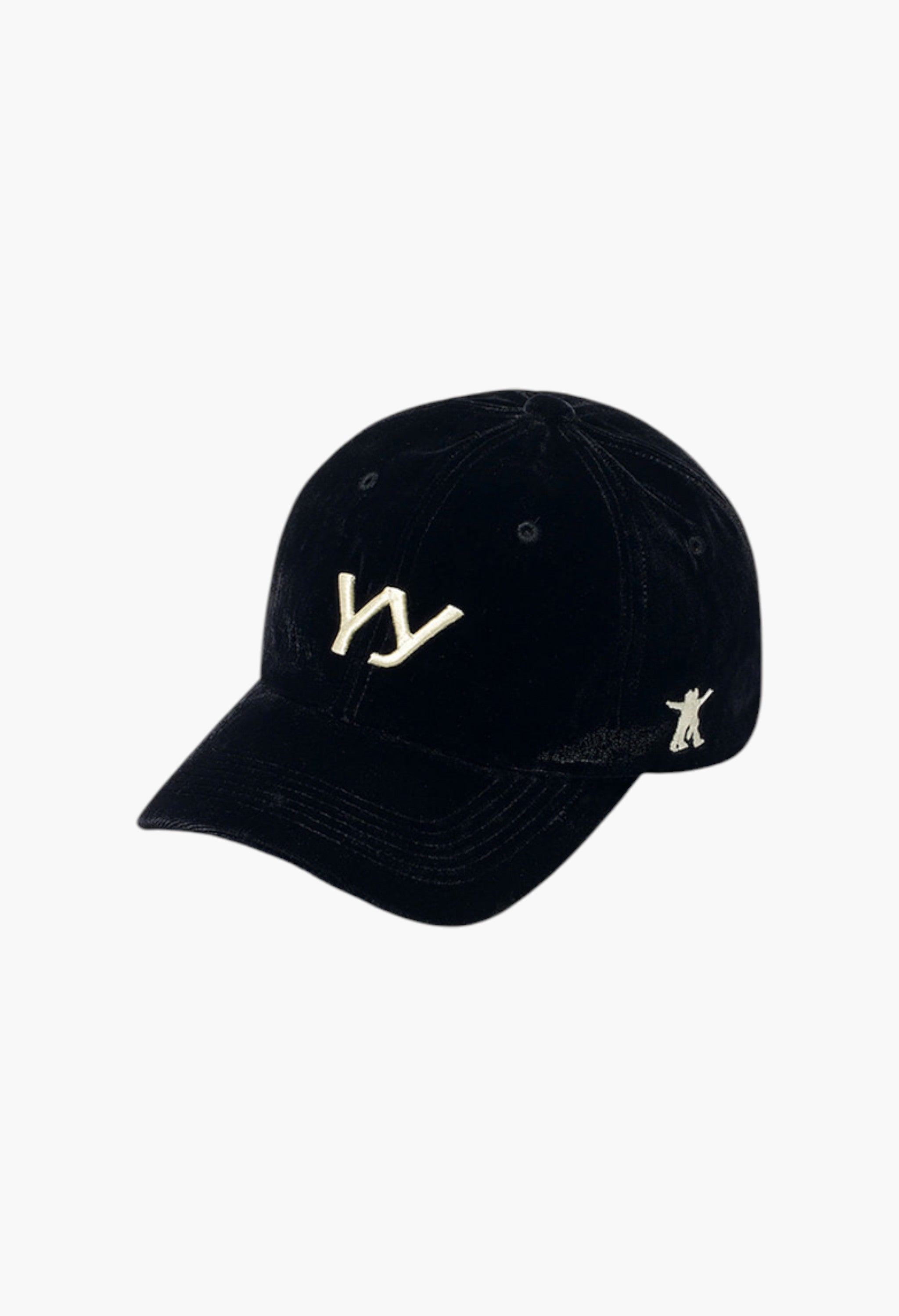 Black YY Velvet Ball Cap | Luxe Adjustable Baseball Hat – GLAM MODA
